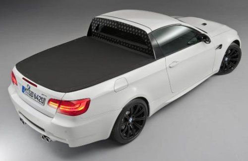The BMW M3 Pickup from above with the targa and tonneau | Torque News